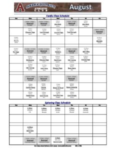 Printable Group Fitness Schedule-August - Arena District Athletic Club